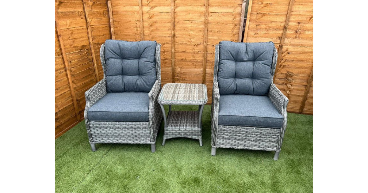 Sapcote Reclining Set in Grey Rattan